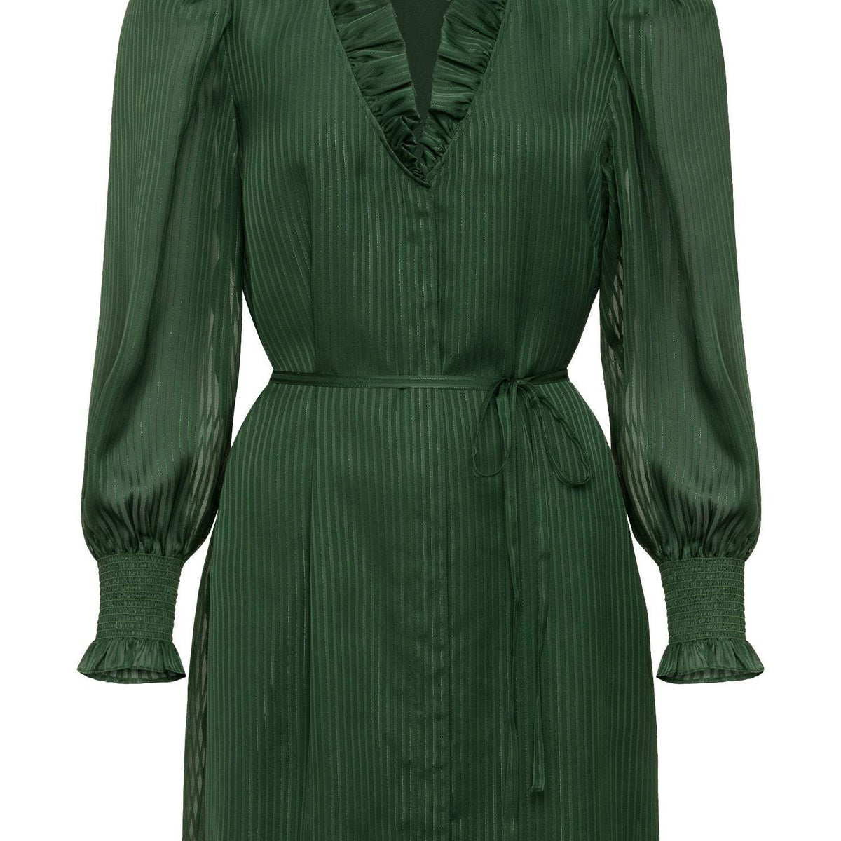 Harper Long Sleeve Dress - Elegant Fall Dress with Ruffle Neckline ...